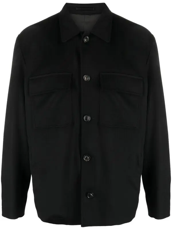 LARDINI Button-up Wool-blend Shirt Jacket