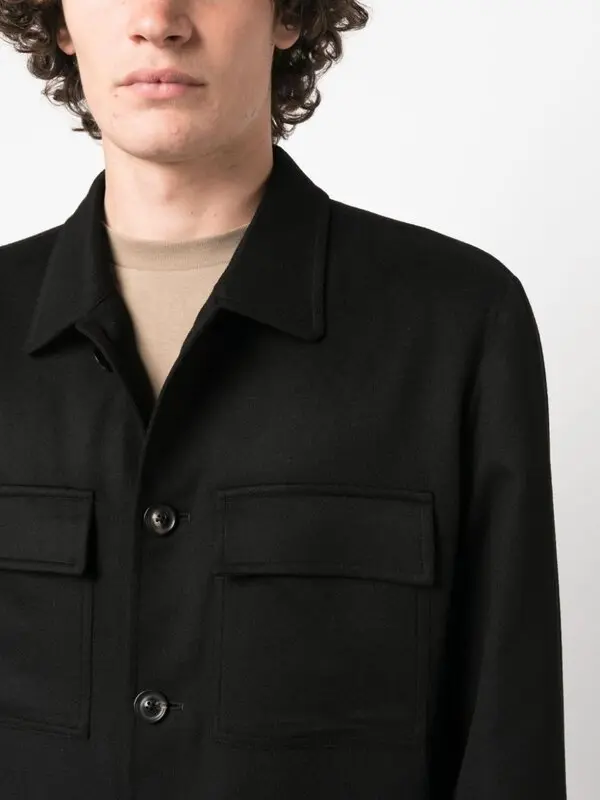 LARDINI Button-up Wool-blend Shirt Jacket