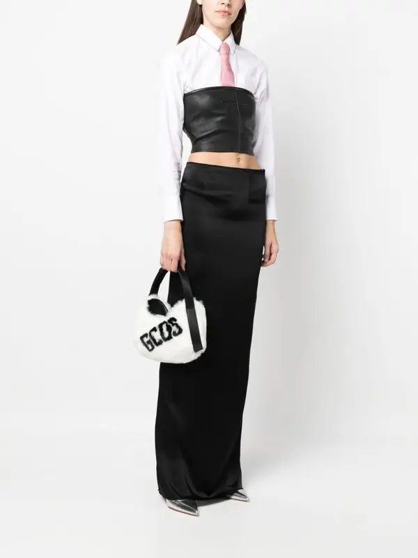 Gcds Small Faux Fur Logo Shoulder Bag