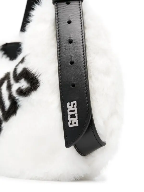 Gcds Small Faux Fur Logo Shoulder Bag