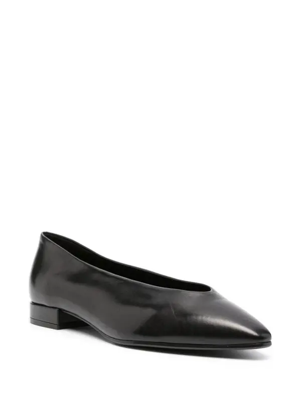 Loro Piana Rebecca Leather Ballerinas - Black