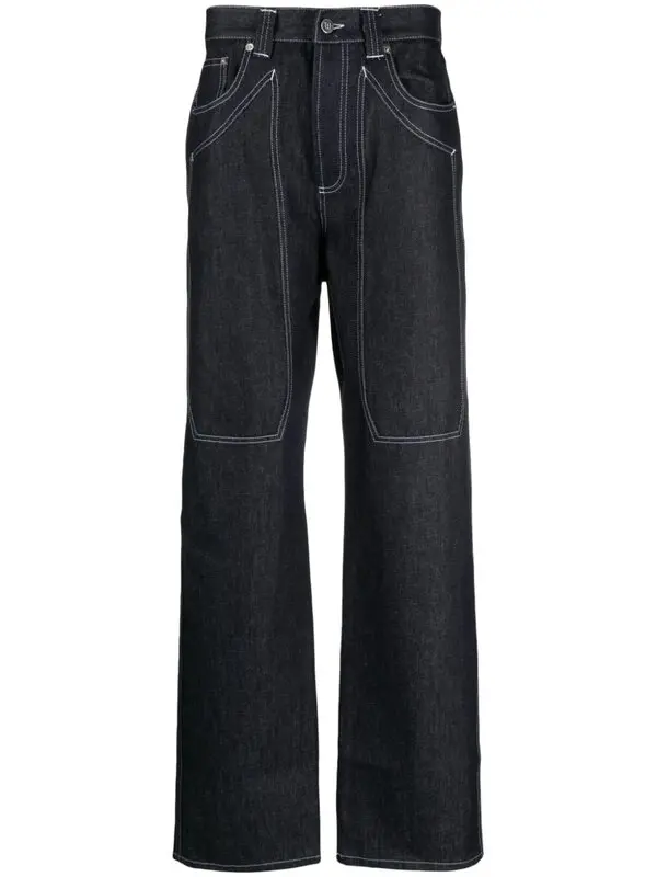 WINNIE N.Y.C Contrast-stitching Straight-leg Jeans