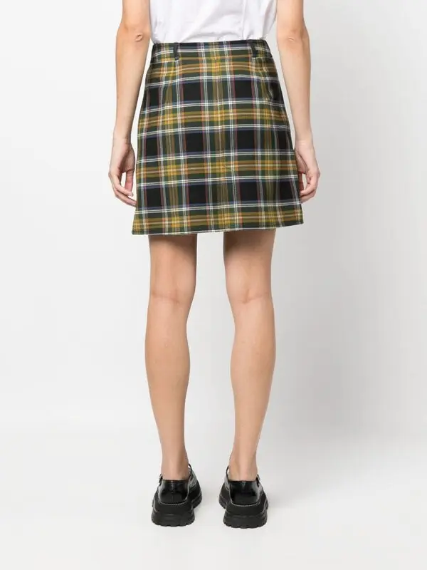 Kenzo Plaid A-line Mini Skirt