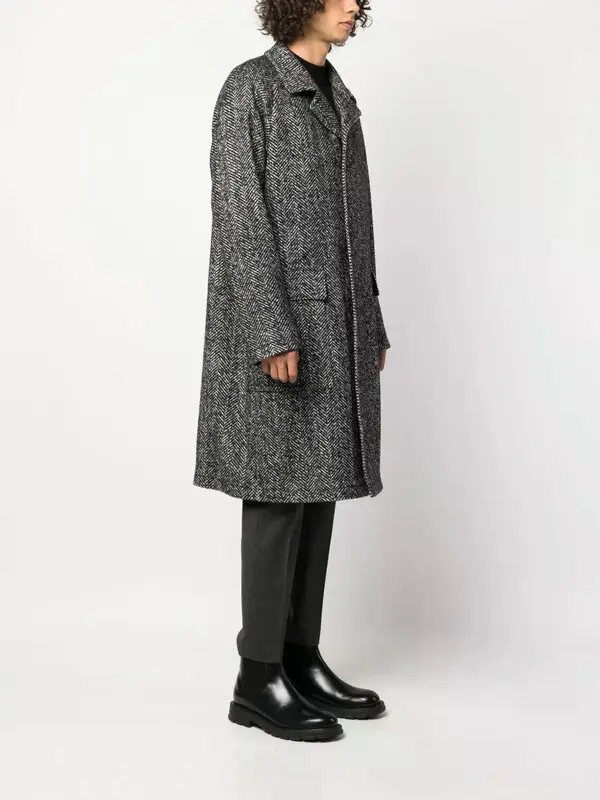 Tagliatore Loyd Chevron-knit Peacoat