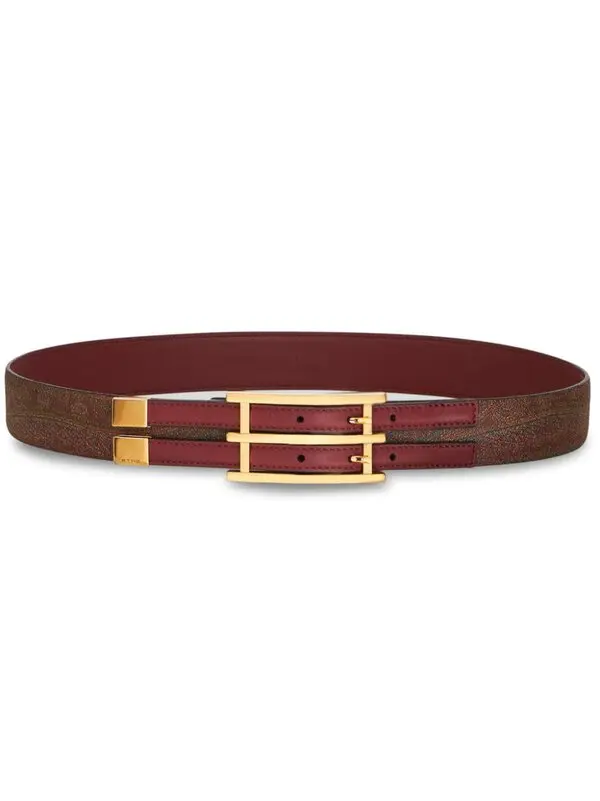 Etro Paisley-print Leather Belt - Red