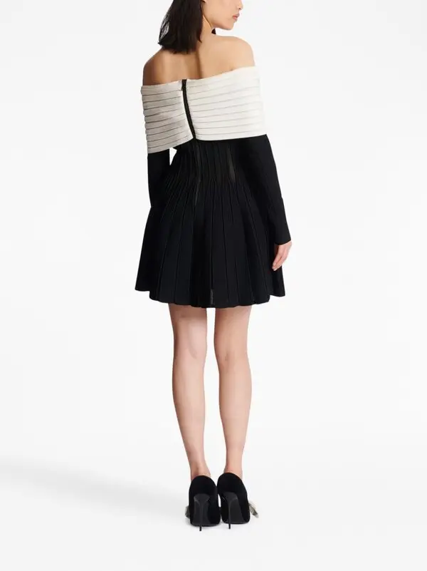 Balmain Off-shoulder Knitted Minidress