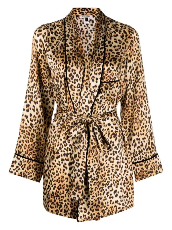 GILDA & PEARL Golden Hollywood Silk Robe - Brown