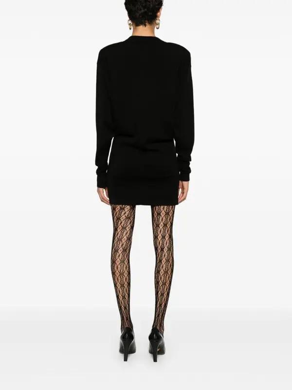 Saint Laurent V-neck Wool Dress