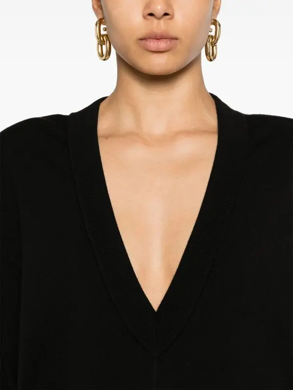 Saint Laurent V-neck Wool Dress