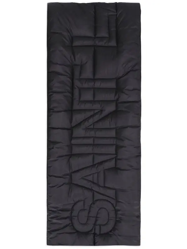 Saint Laurent Logo-embossed Padded-design Scarf - Black