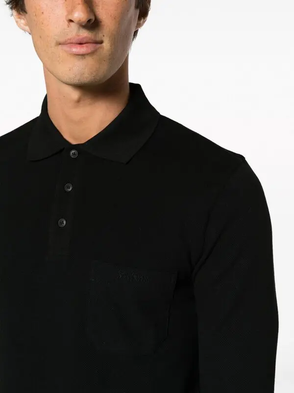 Saint Laurent Logo-embroidered Polo Shirt