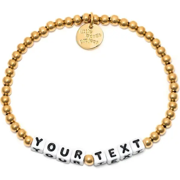 LITTLE WORDS PROJECT Waterproof Beaded Bracelet - Gold