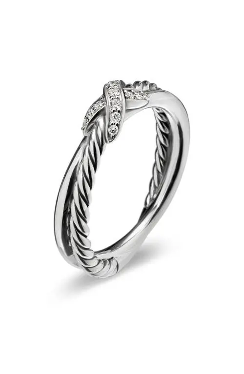 David Yurman Petite X Diamond Ring - Diamond/ Silver
