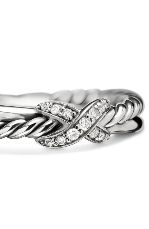 David Yurman Petite X Diamond Ring - Diamond/ Silver