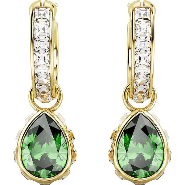 SWAROVSKI Chroma Crystal Drop Hoop Earrings - Green