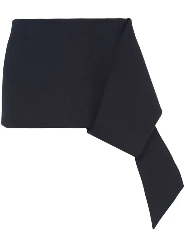 Prada Asymmetric-hem Mini Skirt - Black