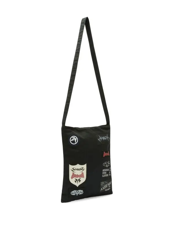 Ambush Logo-Patchwork Cotton Tote Bag In Black - 53% Off