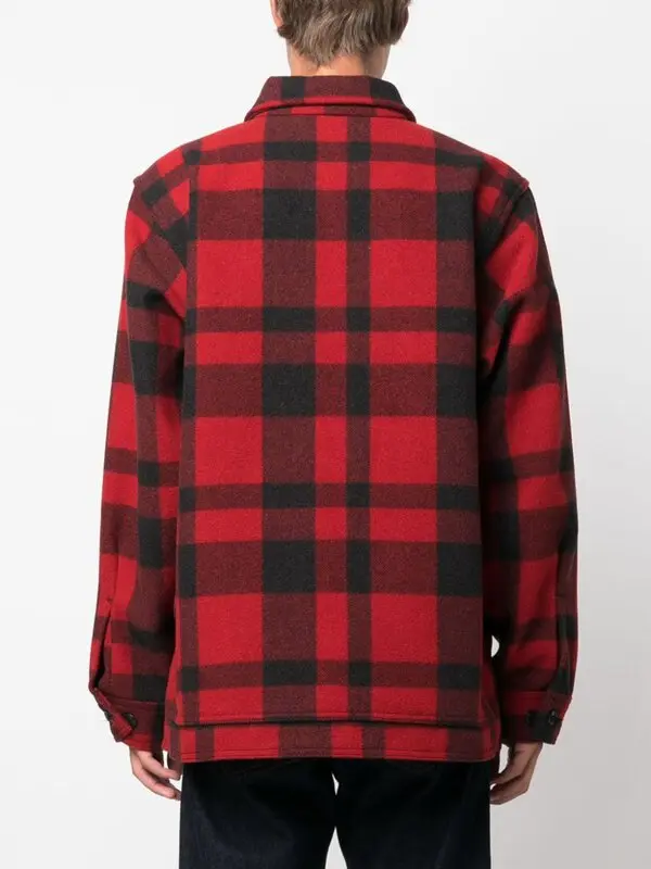 Filson Mackinaw Plaid Wool Shirt Jacket - Red