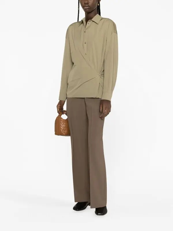 LEMAIRE Twisted Wrap Cotton Shirt - Green