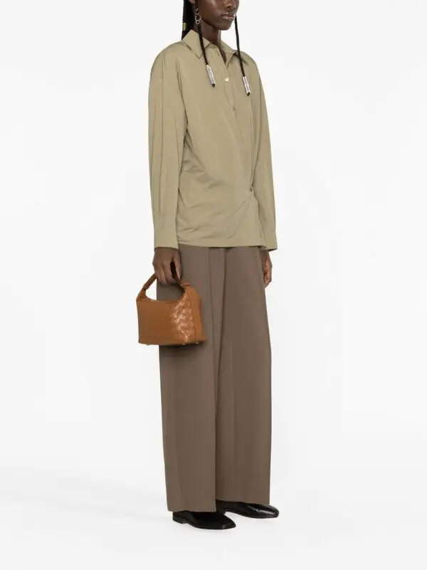 LEMAIRE Twisted Wrap Cotton Shirt - Green