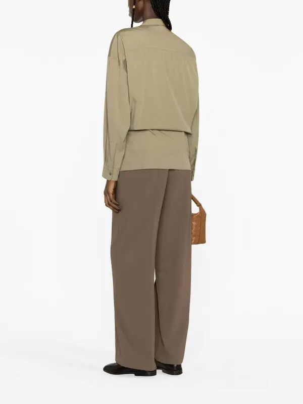 LEMAIRE Twisted Wrap Cotton Shirt - Green