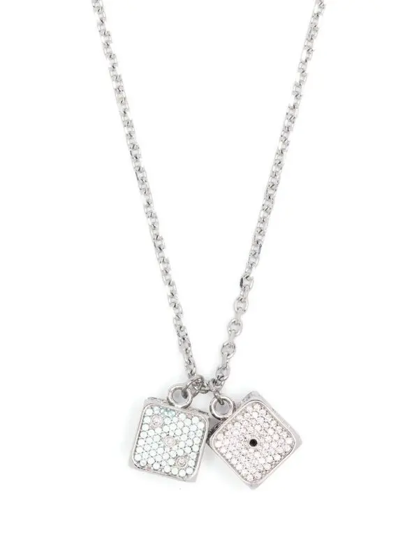 DARKAI Dice Crystal Pendant Necklace