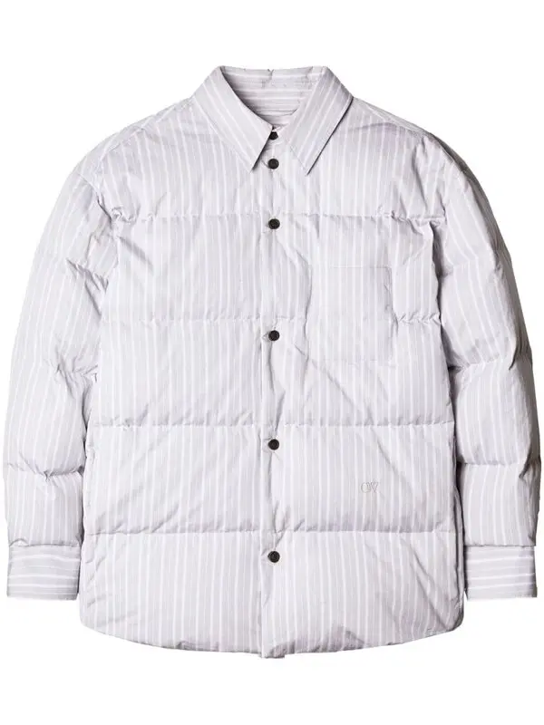 Off-White Striped Padded Shirt Jacket