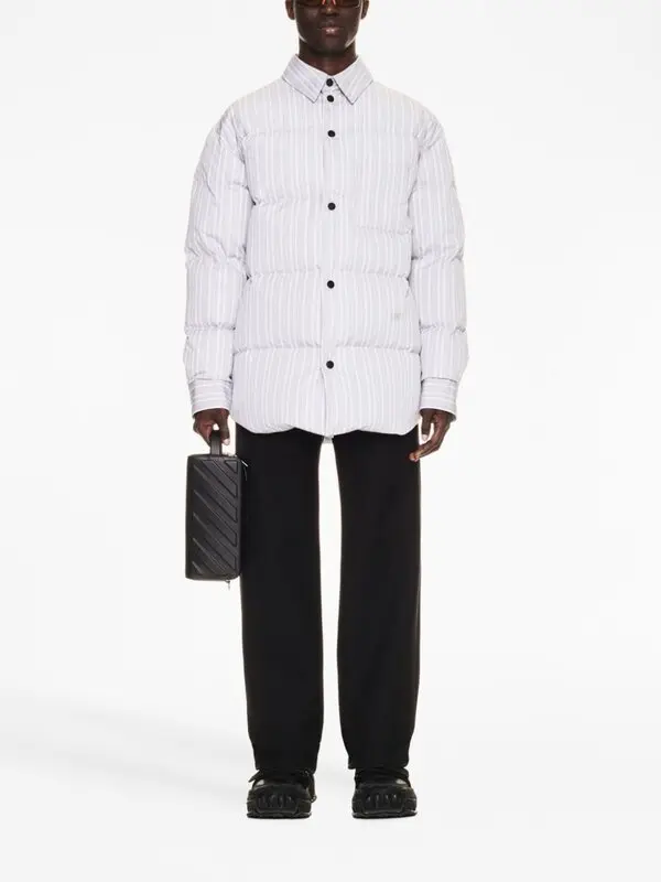 Off-White Striped Padded Shirt Jacket