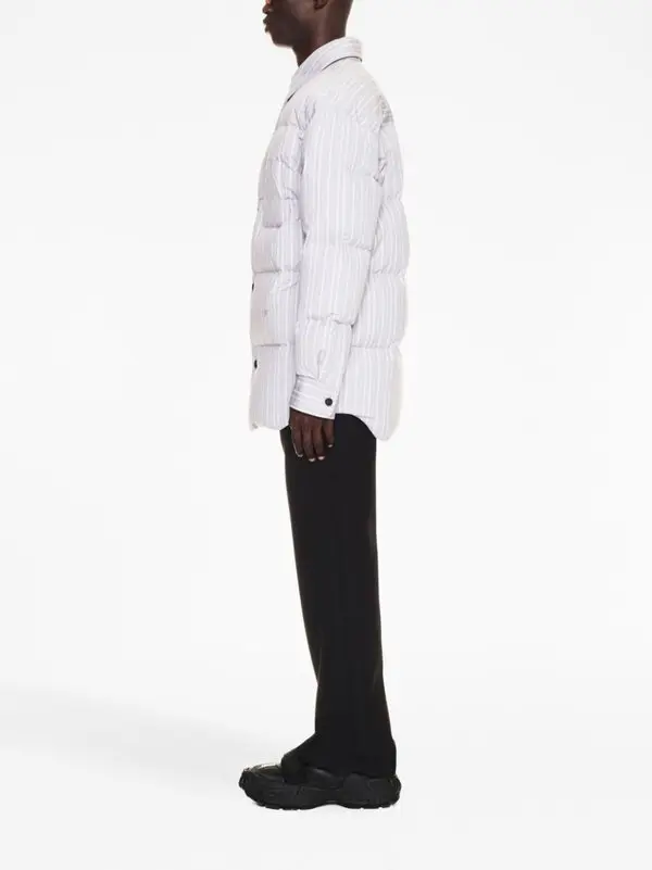 Off-White Striped Padded Shirt Jacket
