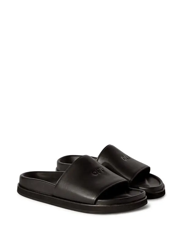 Off-White Logo-debossed Leather Slides