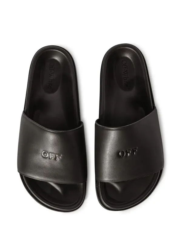 Off-White Logo-debossed Leather Slides