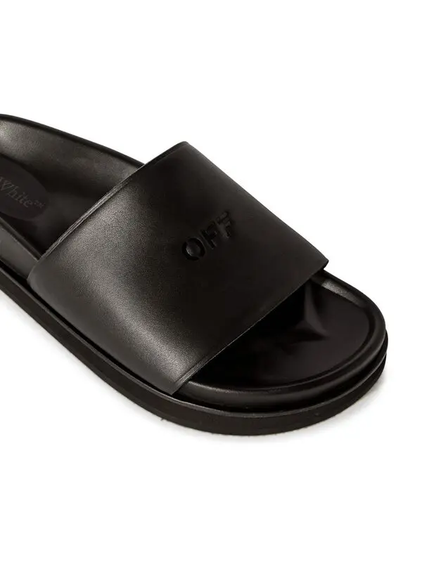 Off-White Logo-debossed Leather Slides