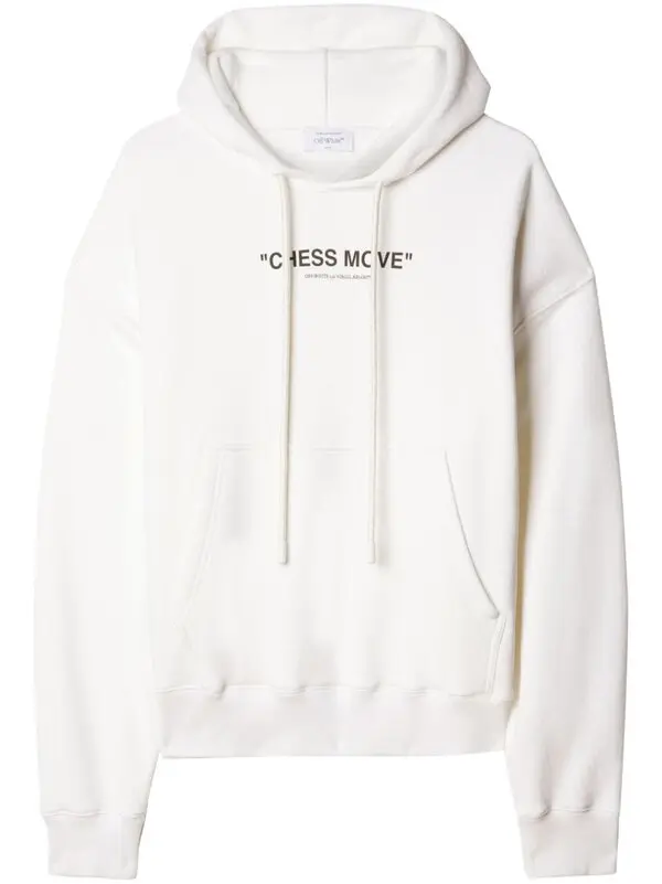 Off-White Chess Move Slogan-print Cotton Hoodie