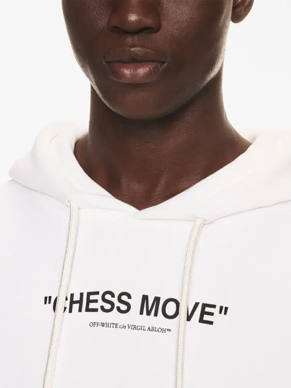 Off-White Chess Move Slogan-print Cotton Hoodie