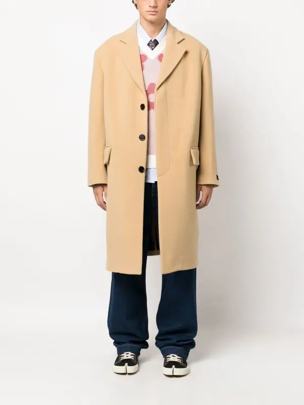 Marni Notched-lapels Single-breasted Coat - Neutrals