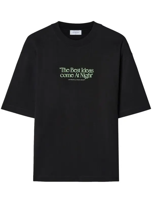 Off-White Slogan-print Cotton T-shirt - Black