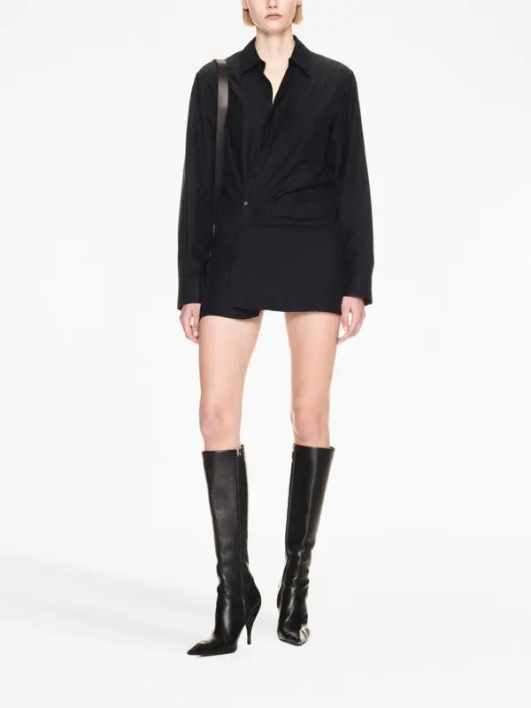 Off-White Jacquard Twisted Shirtdress