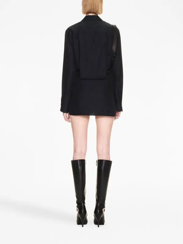 Off-White Jacquard Twisted Shirtdress