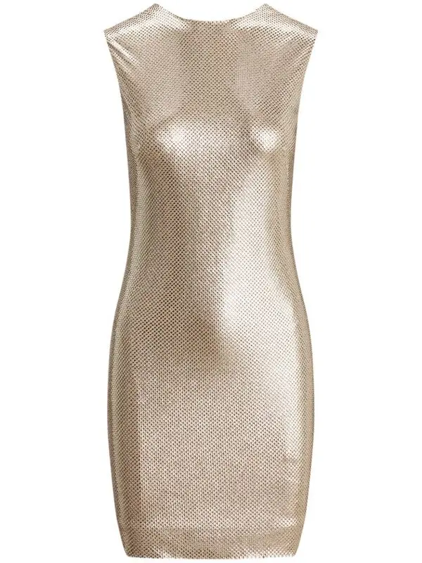 Ralph Lauren Donelle Crystal-embellished Minidress - Gold