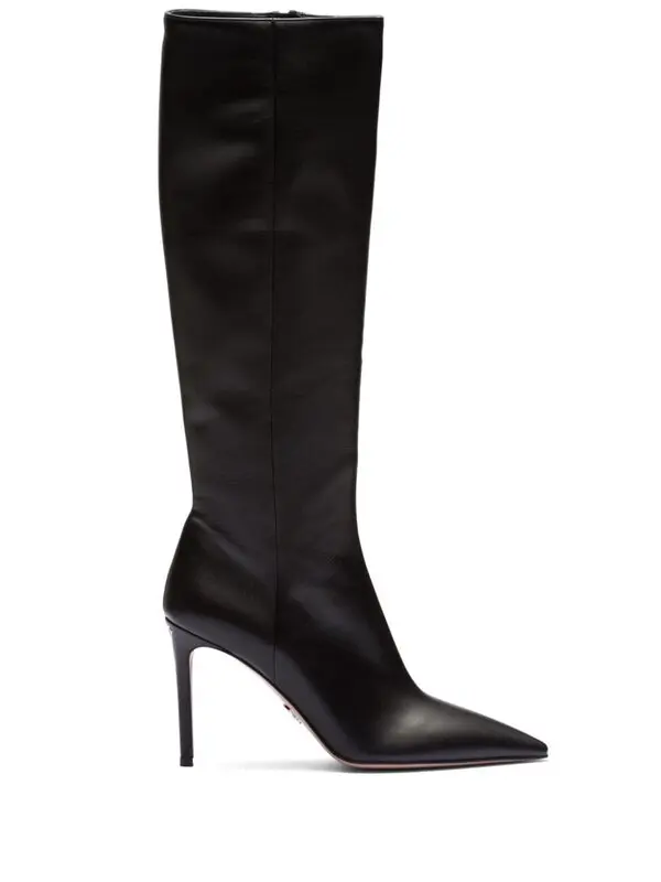 Prada 95mm Nappa Leather Knee-high Boots