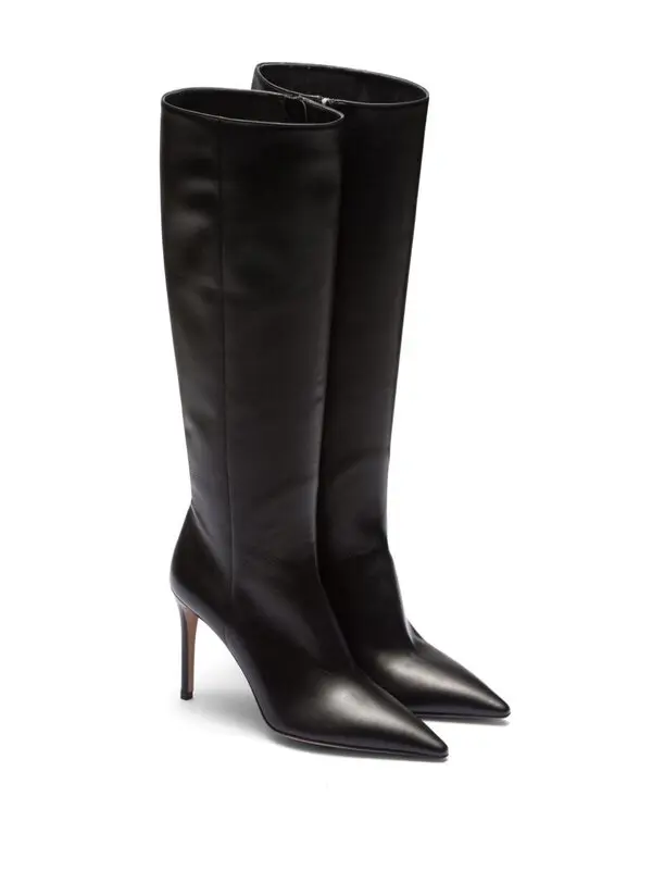 Prada 95mm Nappa Leather Knee-high Boots