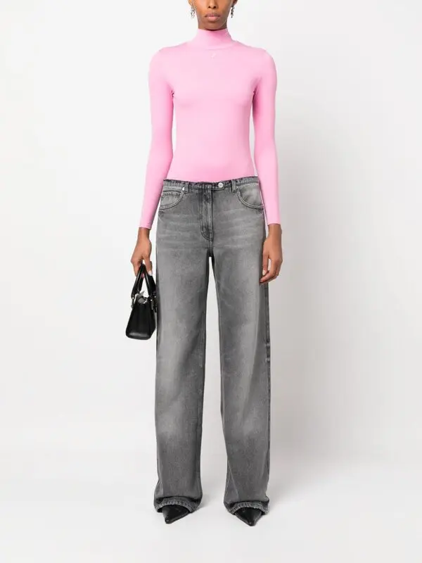 COURREGES Stonewashed Low-rise Wide-leg Jeans