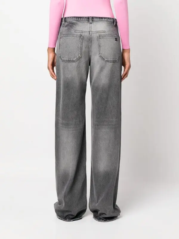 COURREGES Stonewashed Low-rise Wide-leg Jeans