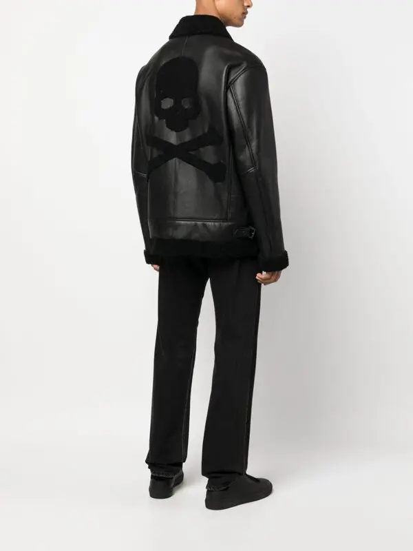 Philipp Plein Skull-print Shearling Jacket