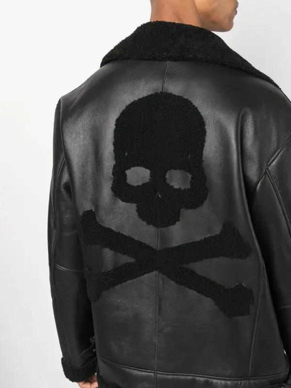 Philipp Plein Skull-print Shearling Jacket