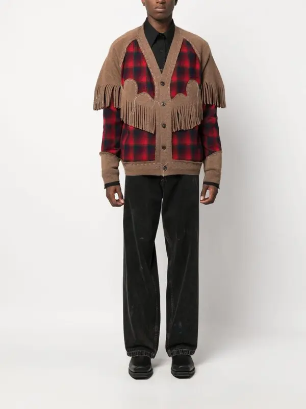 MAISON MARGIELA X Pendleton Fringe-trim Wool Cardigan