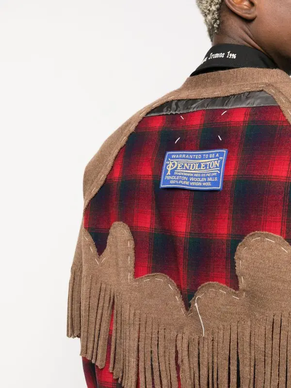 MAISON MARGIELA X Pendleton Fringe-trim Wool Cardigan