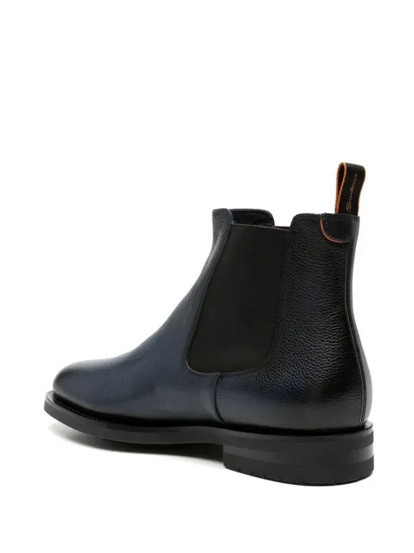 Santoni Leather Chelsea Boots - Blue
