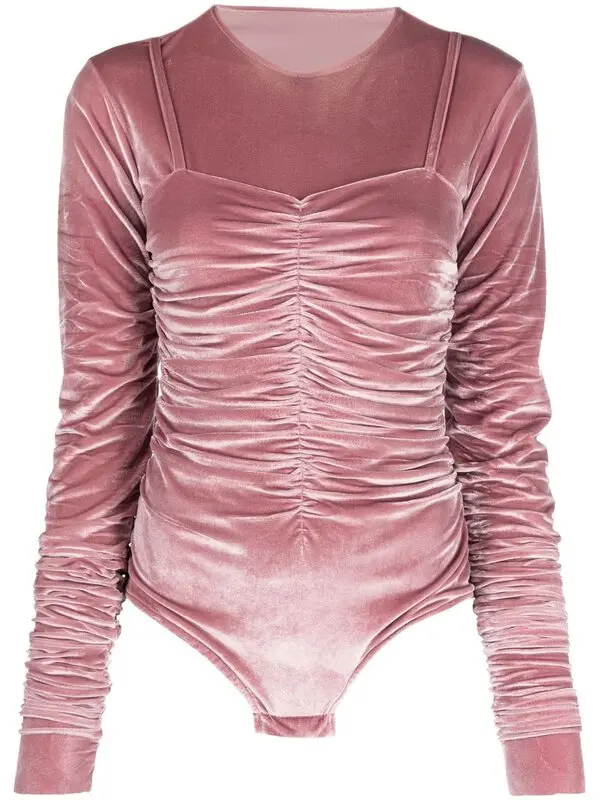 IOANA CIOLACU Velvet-effect Gathered-detail Body