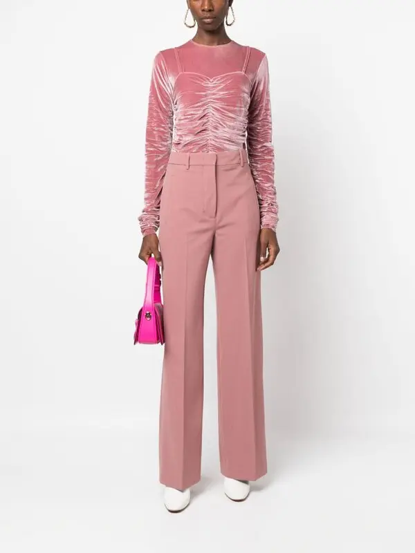 IOANA CIOLACU Velvet-effect Gathered-detail Body